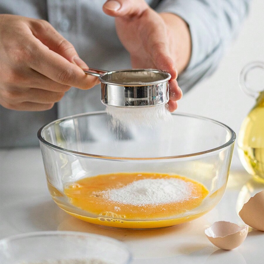 1pc Stainless Steel Fine Mesh Sifter, Flour Sifter With Handle, Baking ...