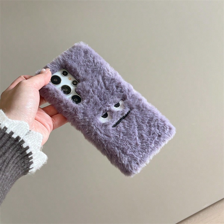 Cute And Funny Expression Purple Plush Little Monster Phone Case For ...