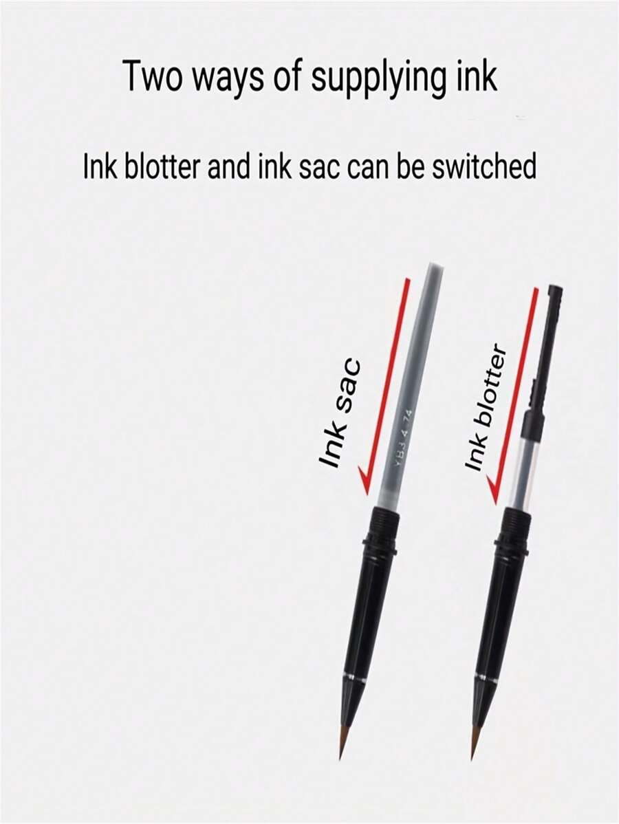 1 Set Of 2, Small And Regular Calligraphy Writing Brush Pens - New Soft ...