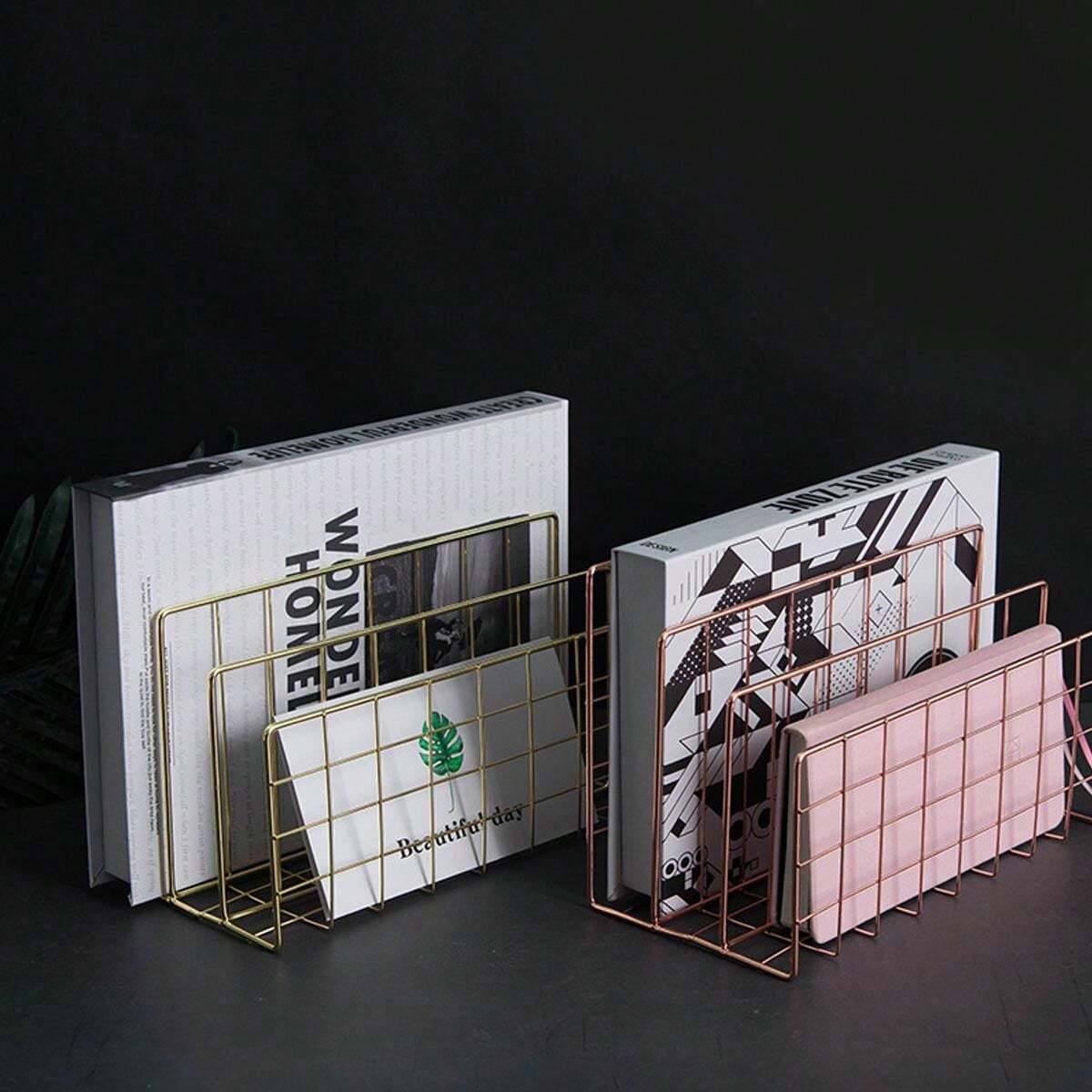 Desktop Mail Manager & File Organizer Metal Wire Mail Sorter Letter ...