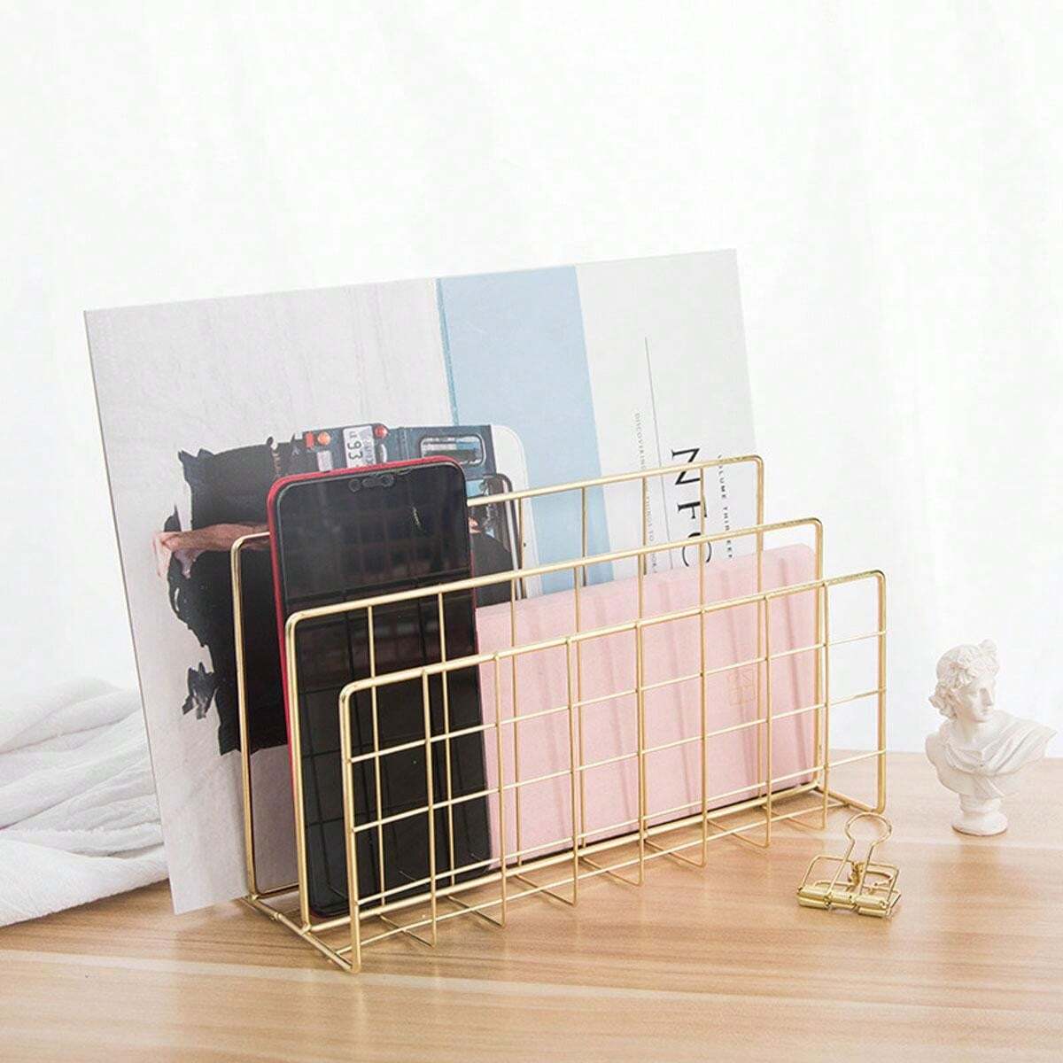 Desktop Mail Manager & File Organizer โลหะ Wire Mail Sorter Letter ...