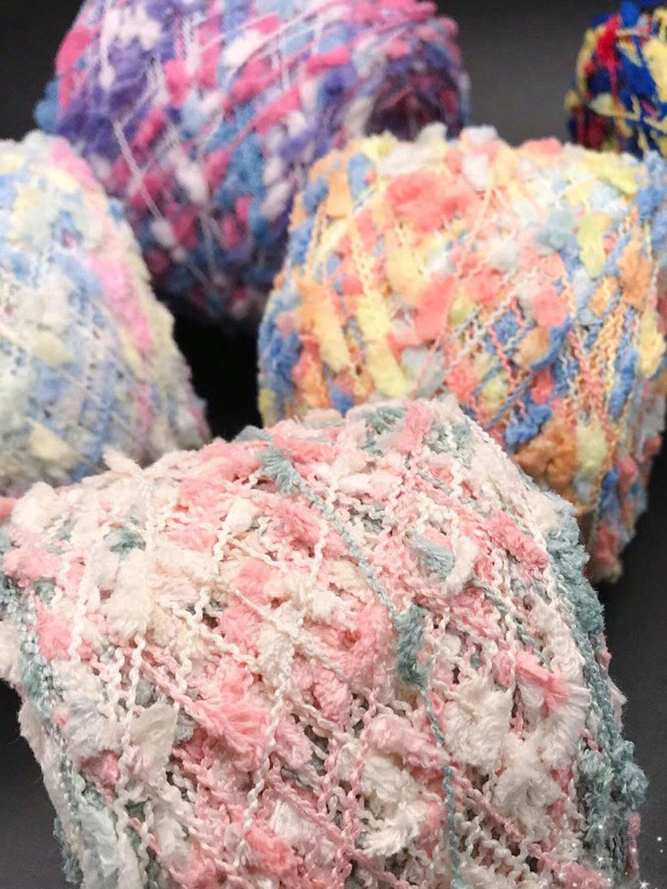 50g Colorful Dots Yarns 1Ply Knitted Crochet Woven Scarf Shawl Crafts ...