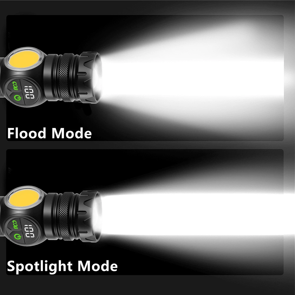 1pc High Power Spotlight Wick Long Range LED Flashlight With Side COB ...