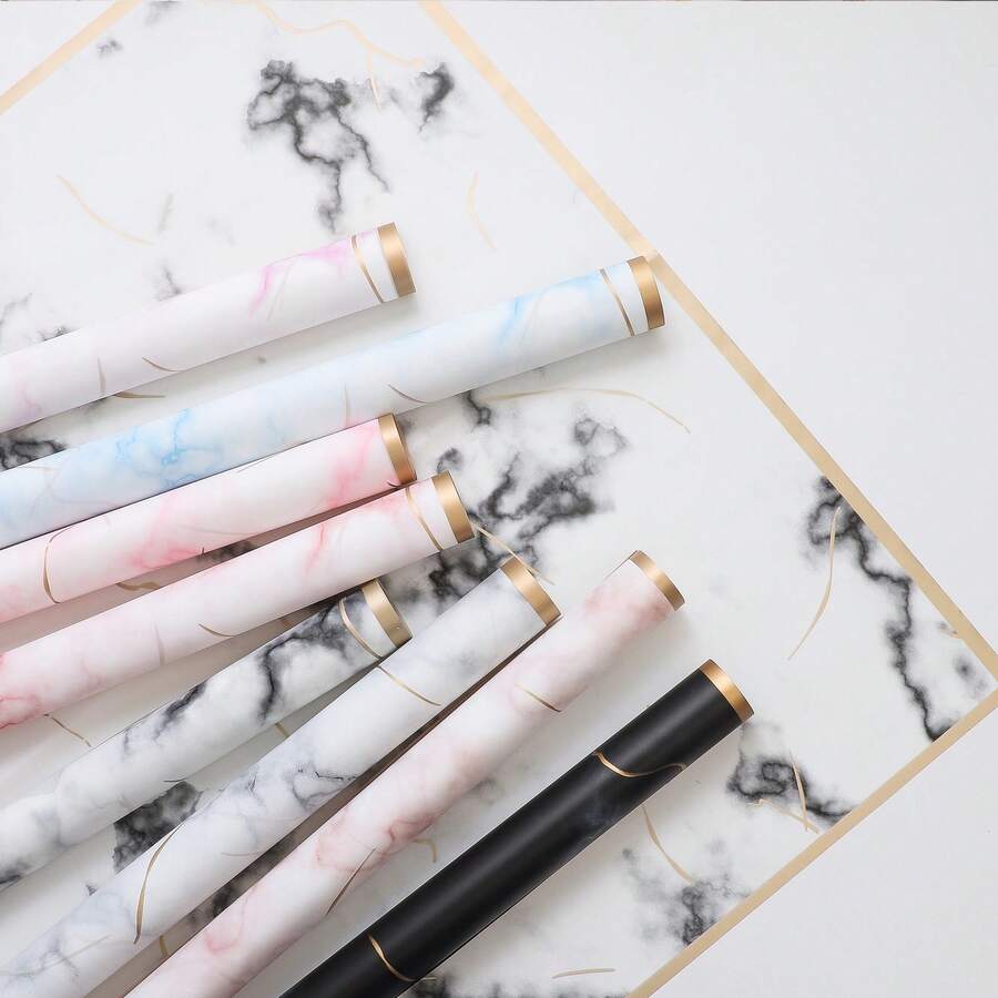 20 Sheets/Pack Waterproof Frosted Gift Wrapping Paper With Gray Marble ...