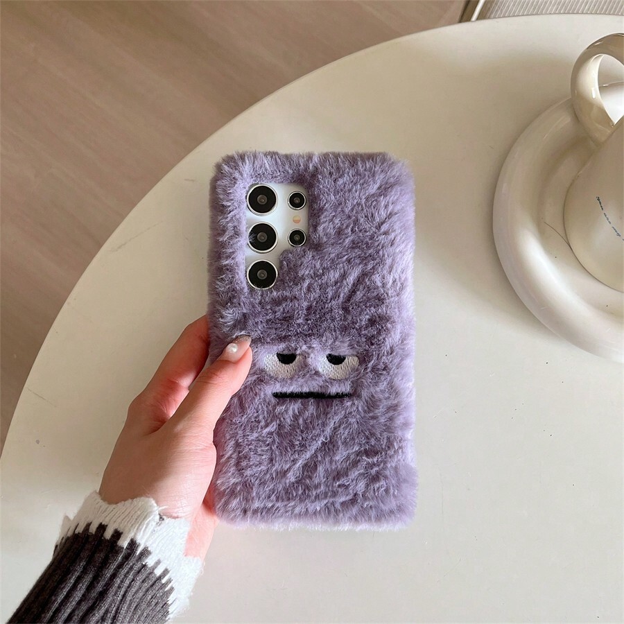 Cute And Funny Expression Purple Plush Little Monster Phone Case For ...