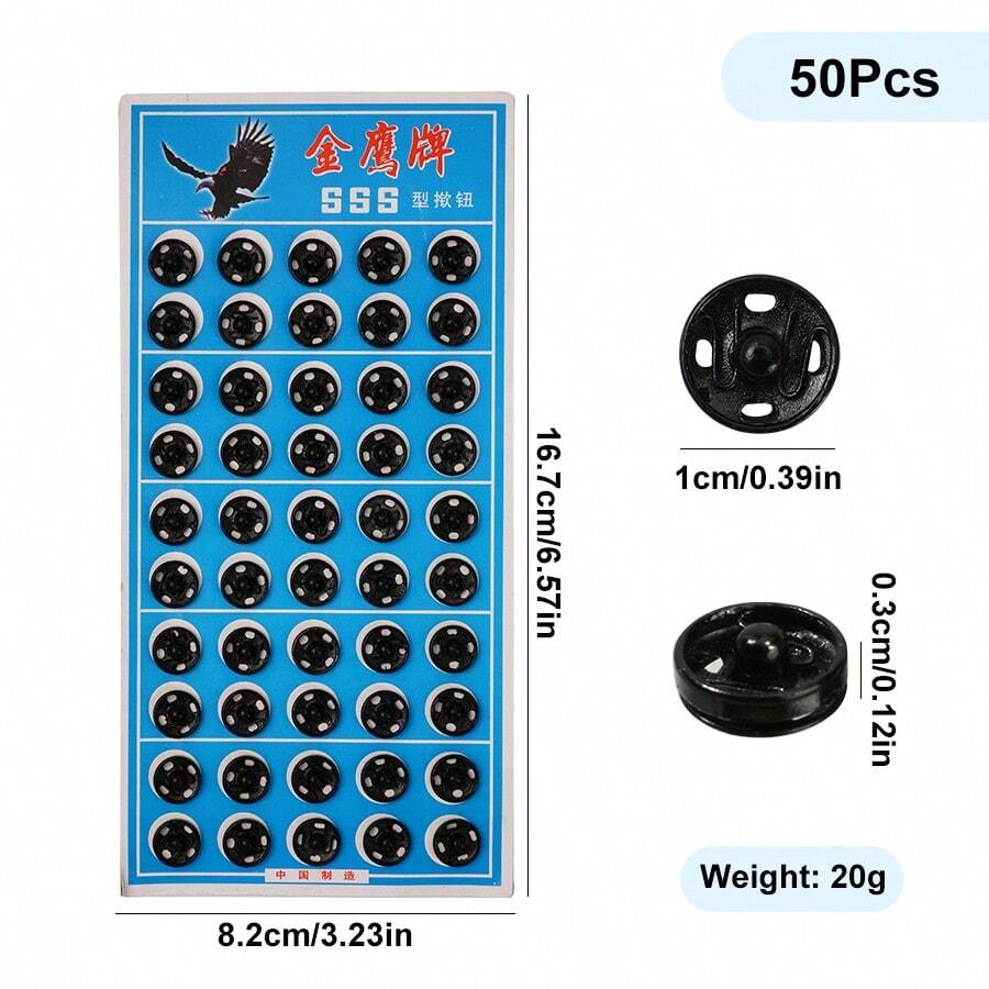 50 Pcs 10mm Metal Invisible Snap Buttons For All Types Of Clothing ...