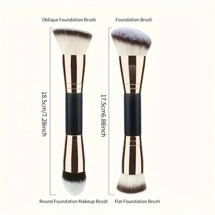 Dual-Ended Makeup Brush, Angled Foundation Brush, Round Foundation Brush, Contour Brush, Flat ...