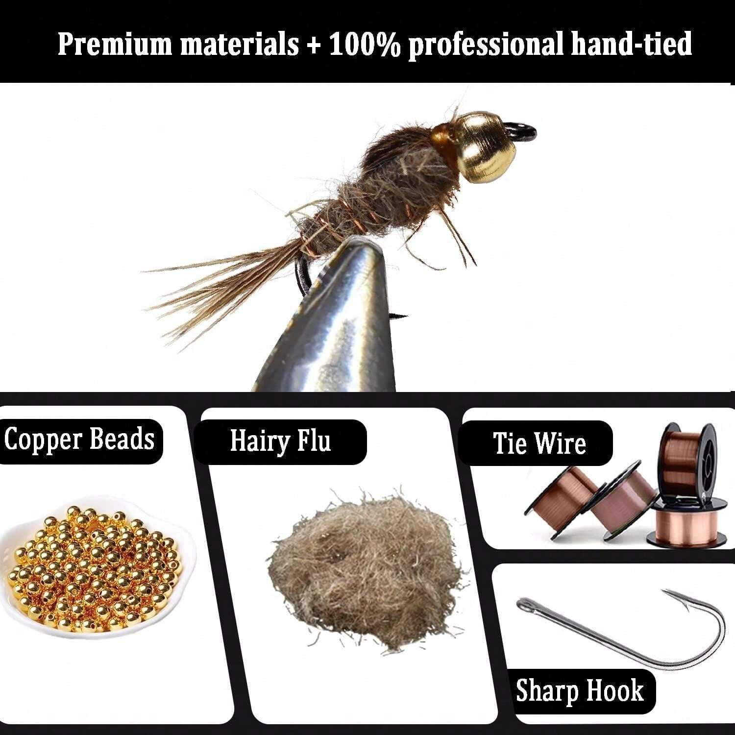 61 Pcs Fly Fishing Flies Kit, Premium Hand-Tied Fly Fishing Flies ...