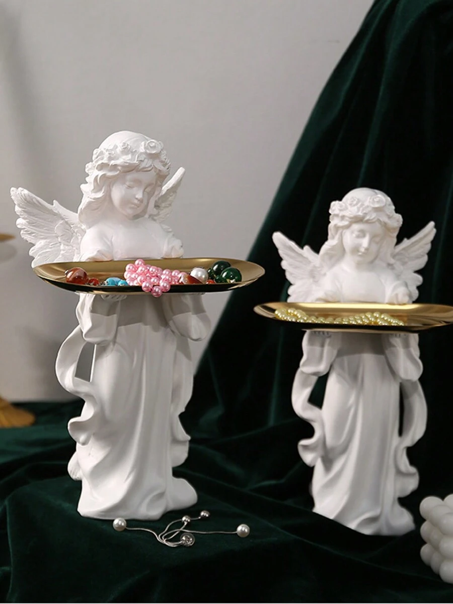 European Style Angel Trinket Tray For Foyer Key Storage, Desktop ...