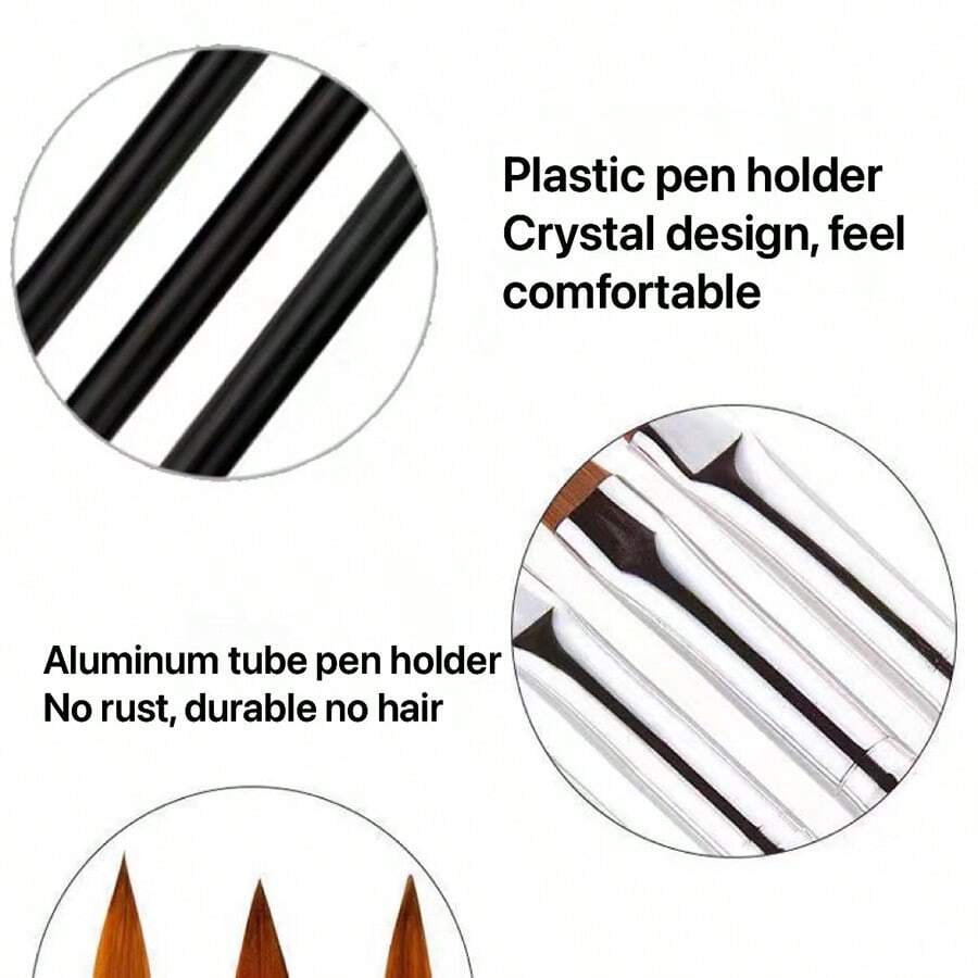 Set di 3 pennelli per nail art, strumenti per la progettazione di nail ...