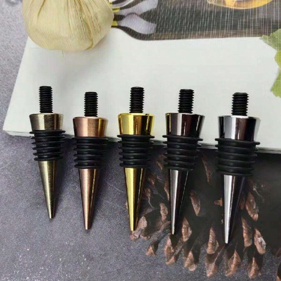 2 Sets Of 5-Colored Metal Wine Stoppers DIY Combo Wine Stopper Head Bar ...