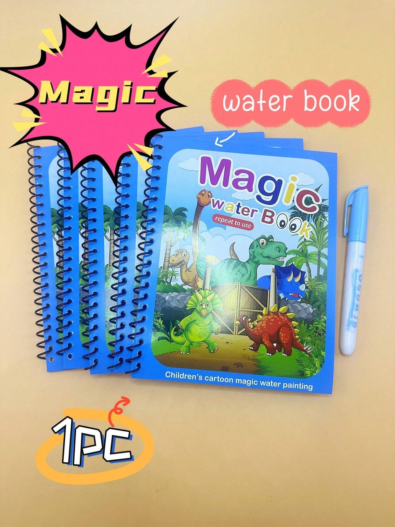 Magic Water Drawing Book Coloring Book Set With Water Pen For Kids ...