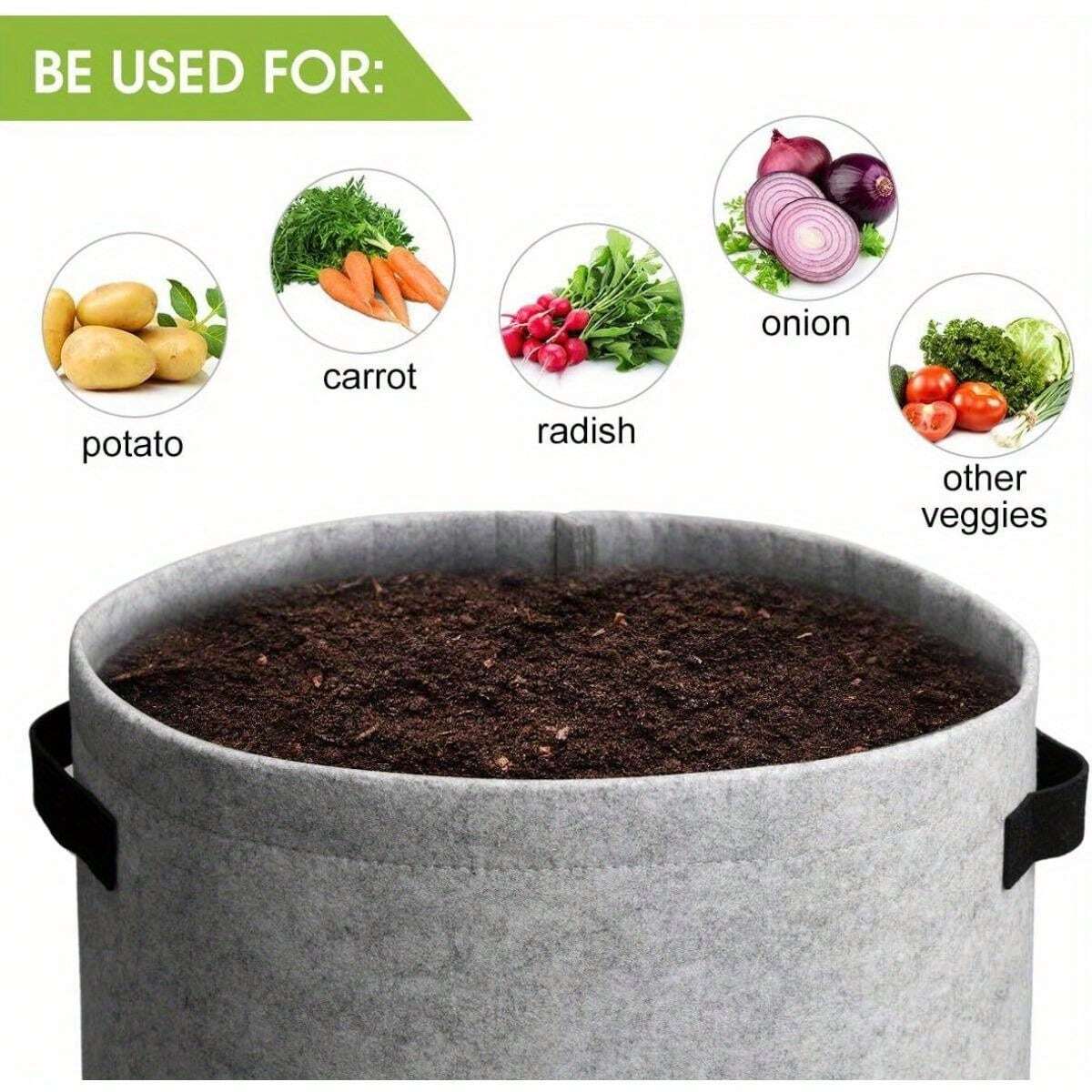1pc/2pcs Potato Grow Bags With Flap 7 Gallon (Approx. 25 Liters) 10 ...