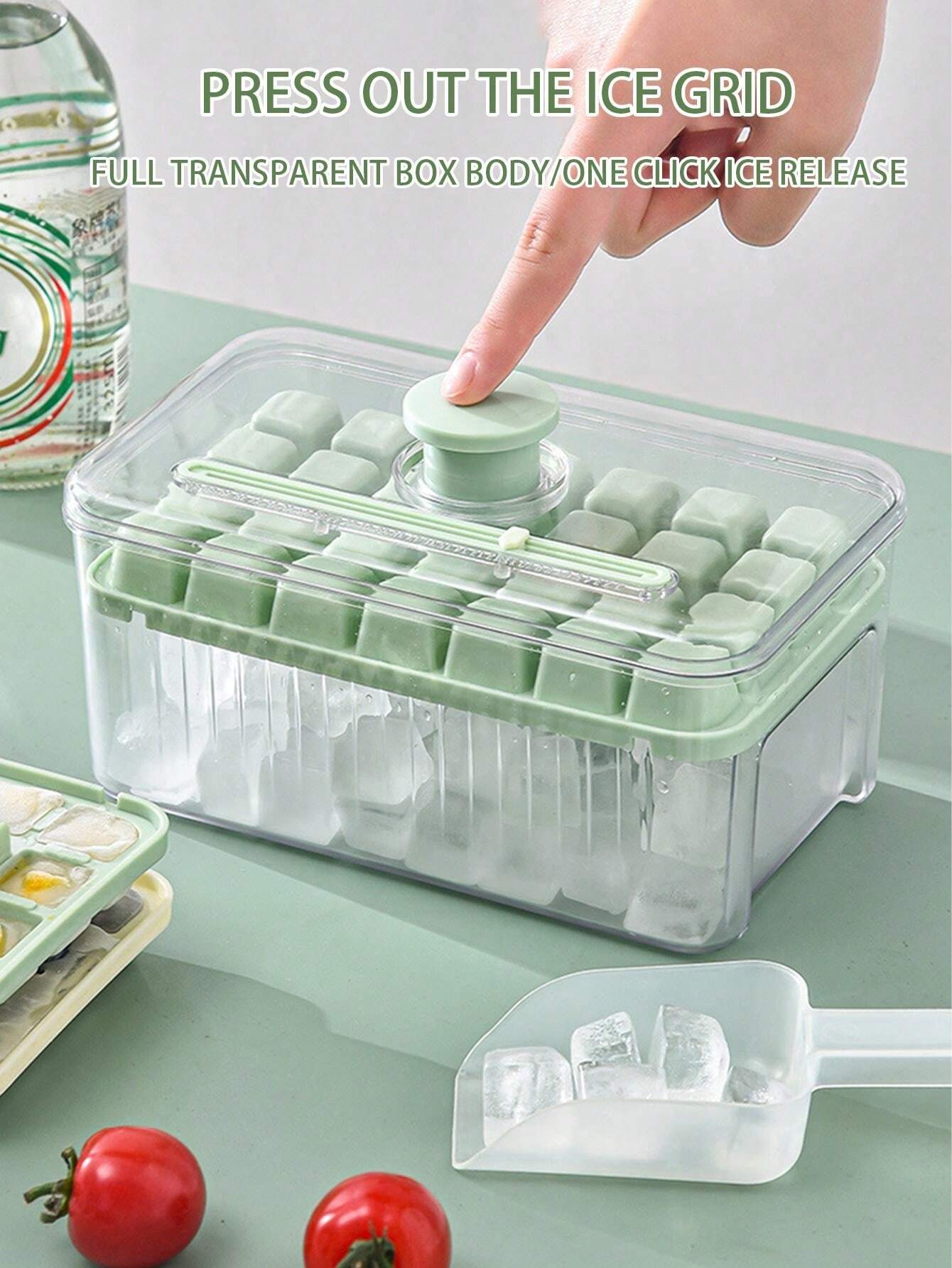 1pc Beige Ice Cube Mold, Pressed Ice Grid, One Click Ice Release, Home ...