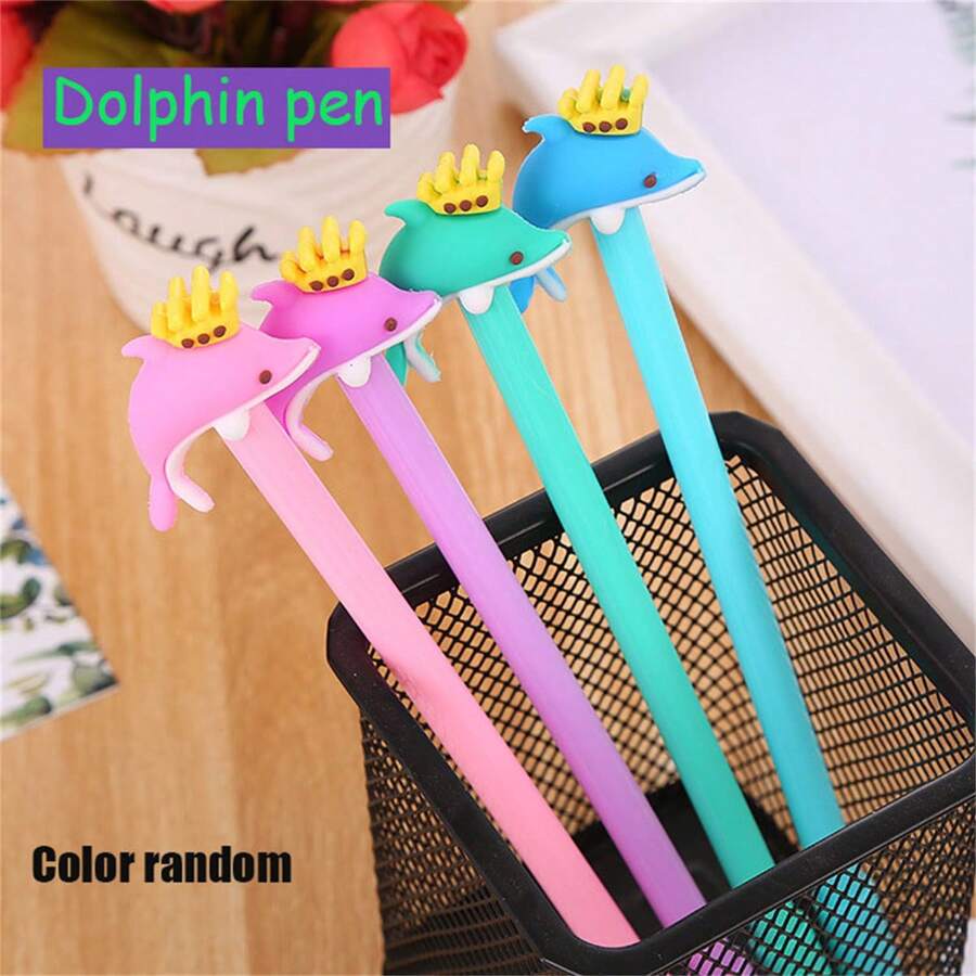Creative Cartoon Dolphin Pen Dolphin Model Neutral Pen Student ...
