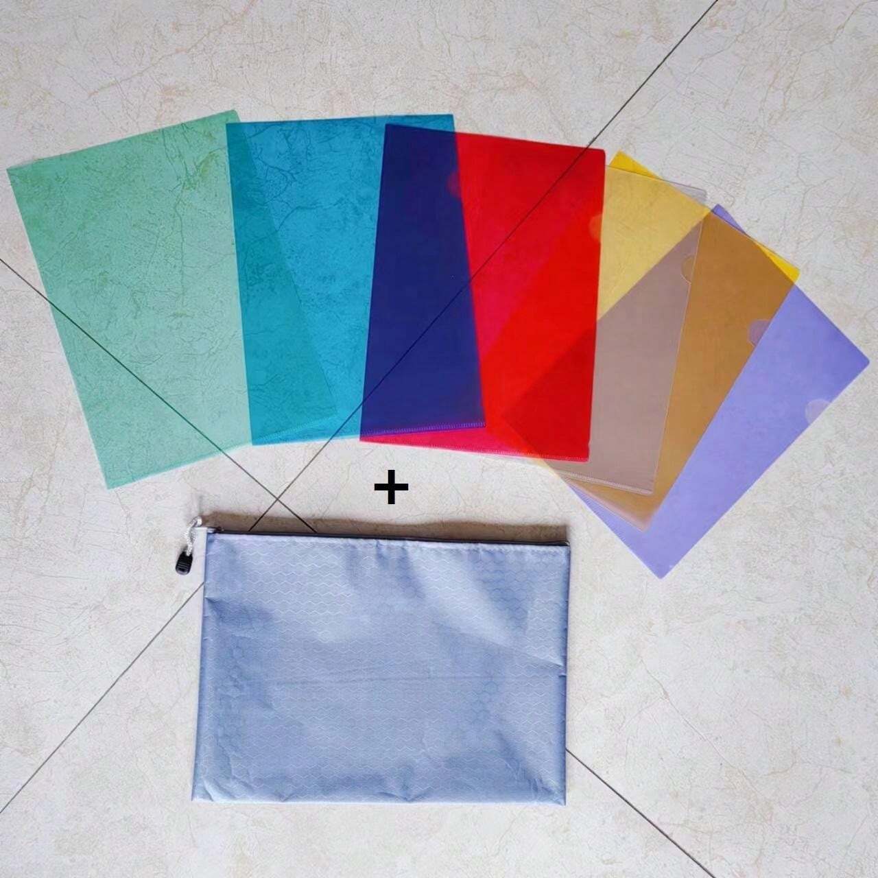 1pc Thickened A4 Zipper Waterproof Document Bag Canvas Conference Bag ...