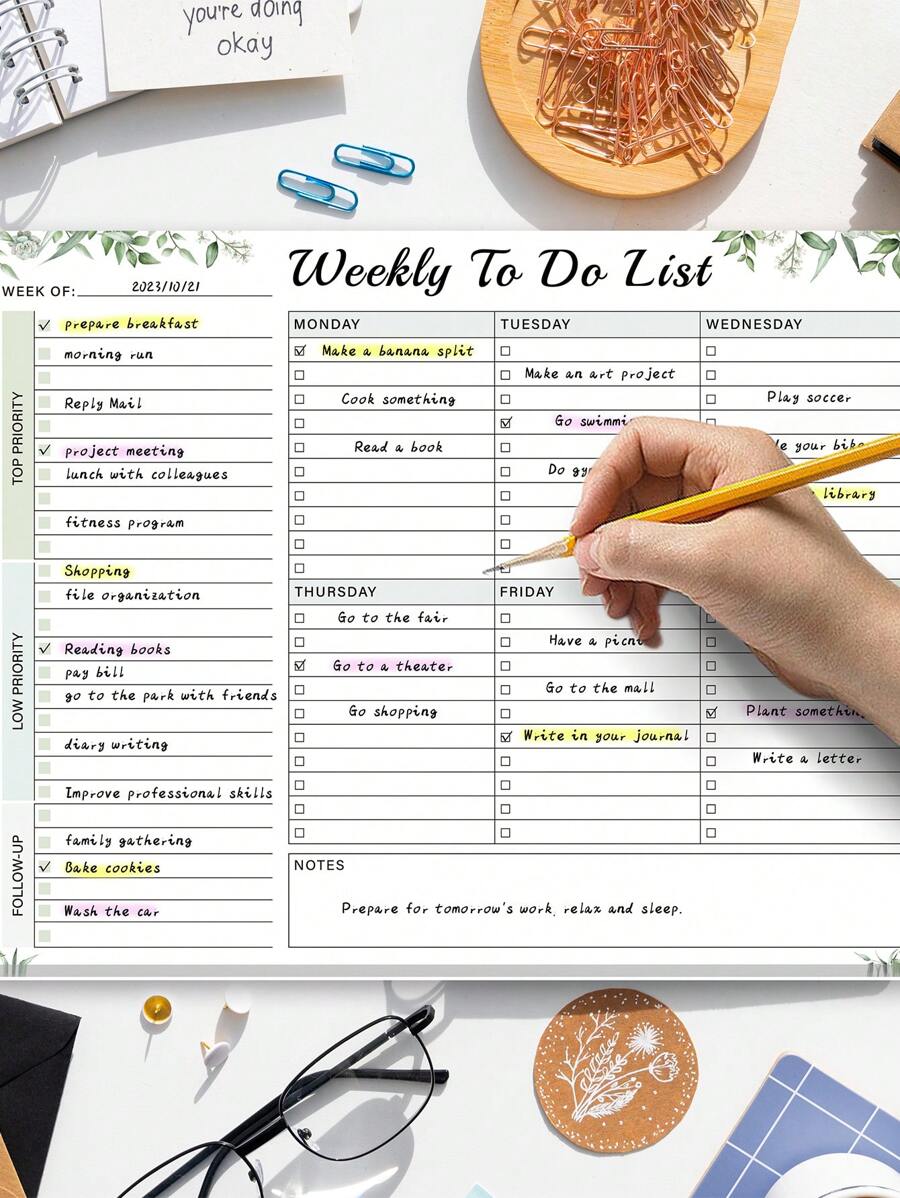 1pc A4 Spiral Notebook, Daily Planner For Everyday Life, Weekly And ...