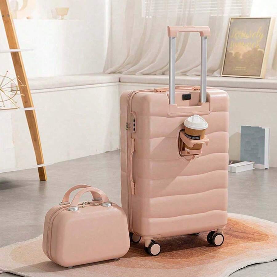 2pcs 20-Inch Children Candy-Colored Suitcase With Cup Holder And ...