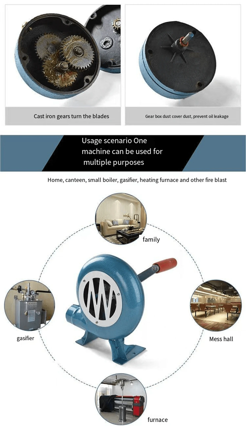 2024 New Hand-Cranked Bellows Outdoor BBQ Camping Firestarter With All ...