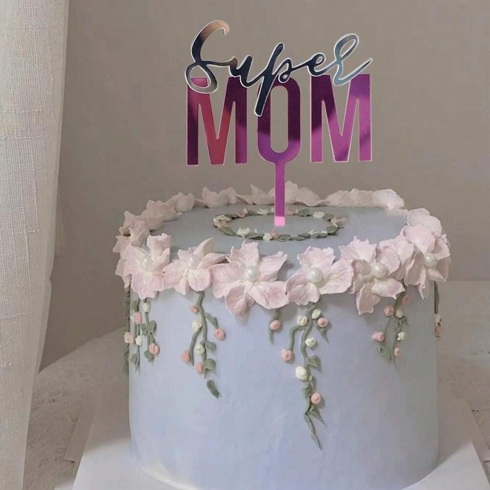Decoración para pastel de acrílico "Super Mamá", Feliz Día de la Madre ...