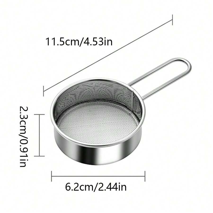 1pc Stainless Steel Fine Mesh Sifter, Flour Sifter With Handle, Baking ...