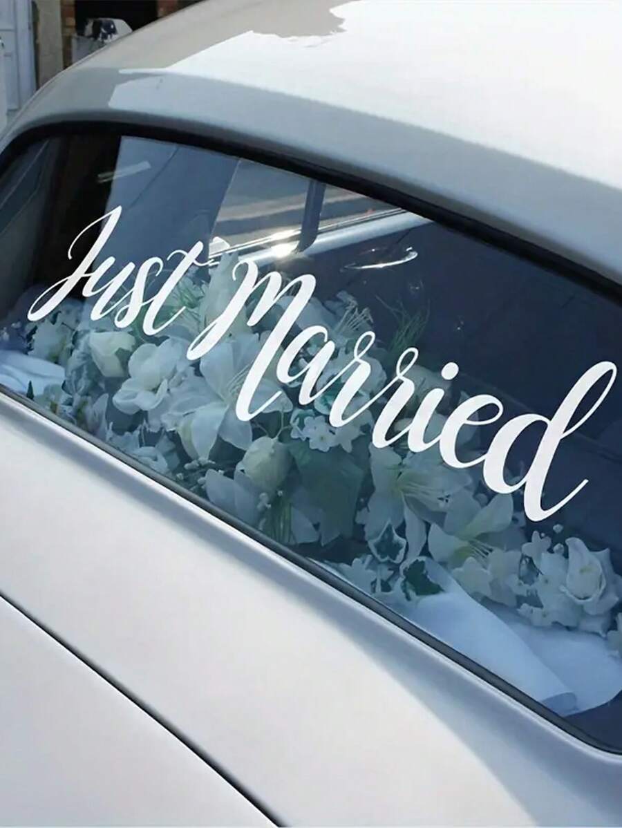 1pc, Celebrate Love: Modern Wedding Car Sticker - Easy-To-Apply Matte ...