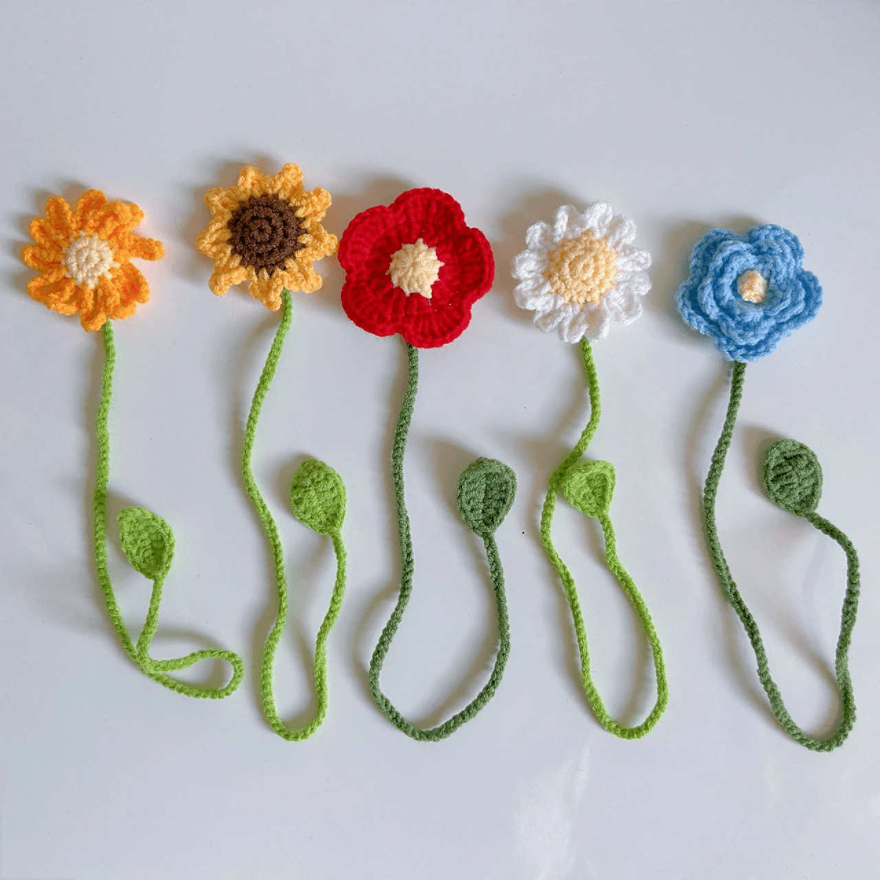 Pure Handmade DIY Knitted Crochet Flower Curtain Tieback & Bookmarks ...