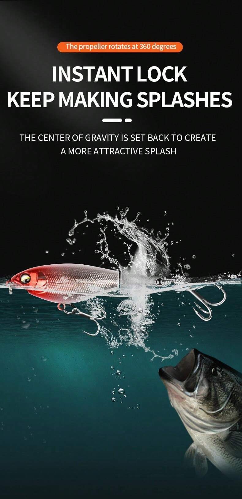 One Surface Floating Propeller Topwater Fishing Lure, Far Casting With ...