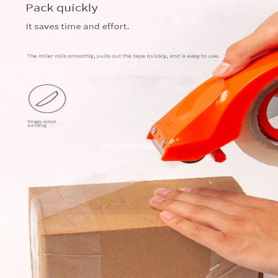 1pc Transparent Tape Dispenser Express Box Sealing Tool Large Size Tape ...