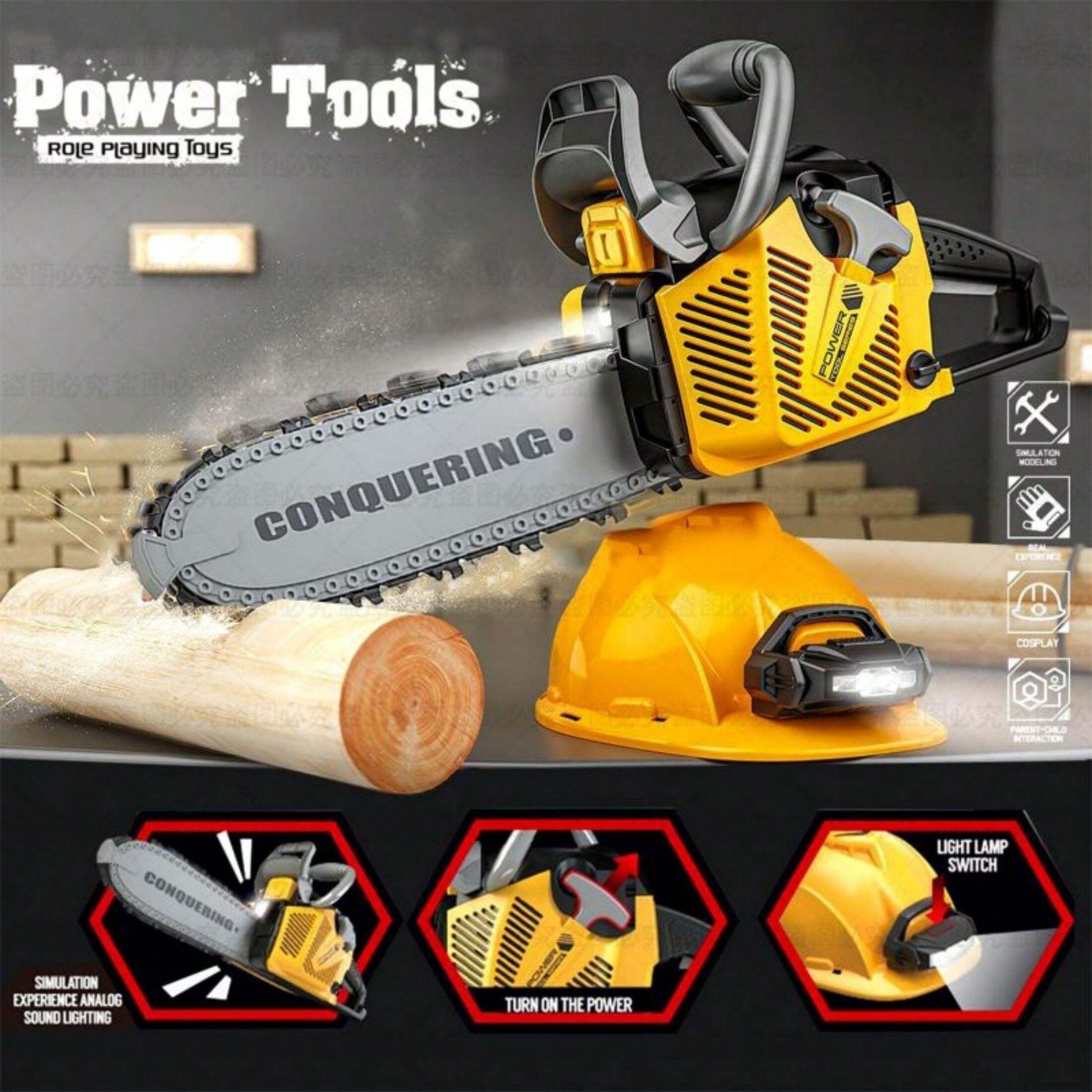 Engineer Toy Electric Saw With Boy Safety Hat, Realistic Sound And ...