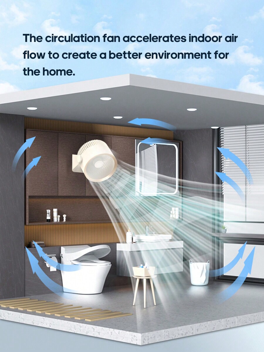 1PC Rechargeable 4000mAh Cordless Electric Fan Wireless Portable Air ...