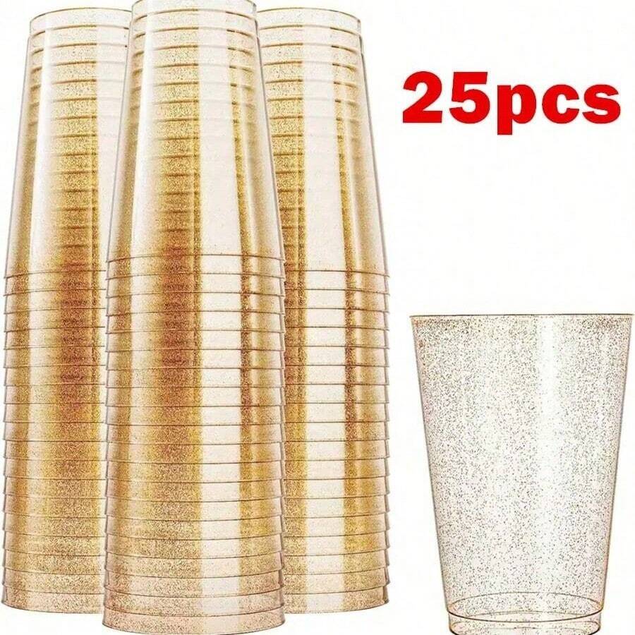 25pcs 10oz Plastic Dessert Cups, Juice Cups, Birthday Party, Ice Cream ...