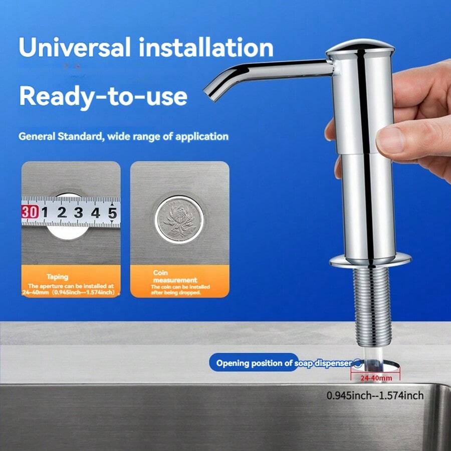 Sink Soap Dispenser Kitchen Universal Extension Tube Dishwashing Liquid Press Detergent Sink ...