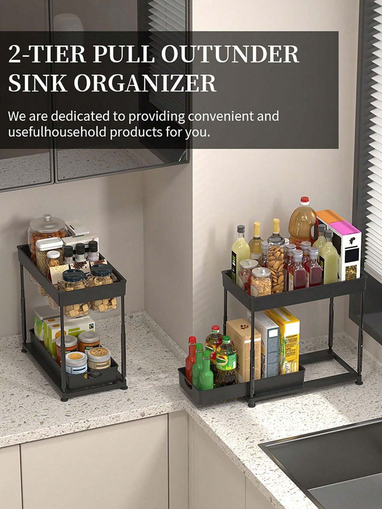 2-Tier Food Packet Organizer Rack Bins With Adjustable Design For ...
