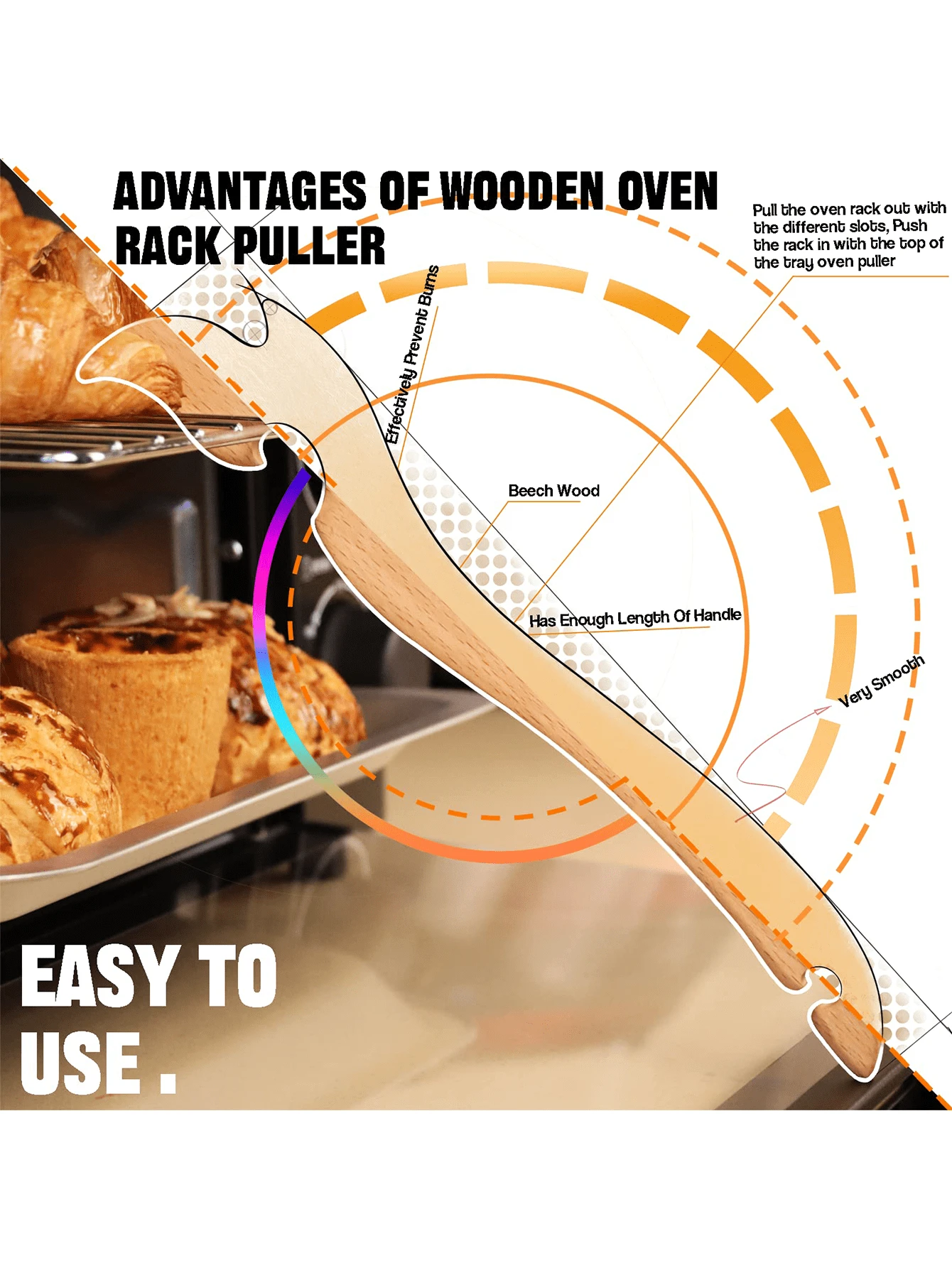 One Wooden Oven Rack Puller And Stretcher Wooden Oven Dedicated Opening ...