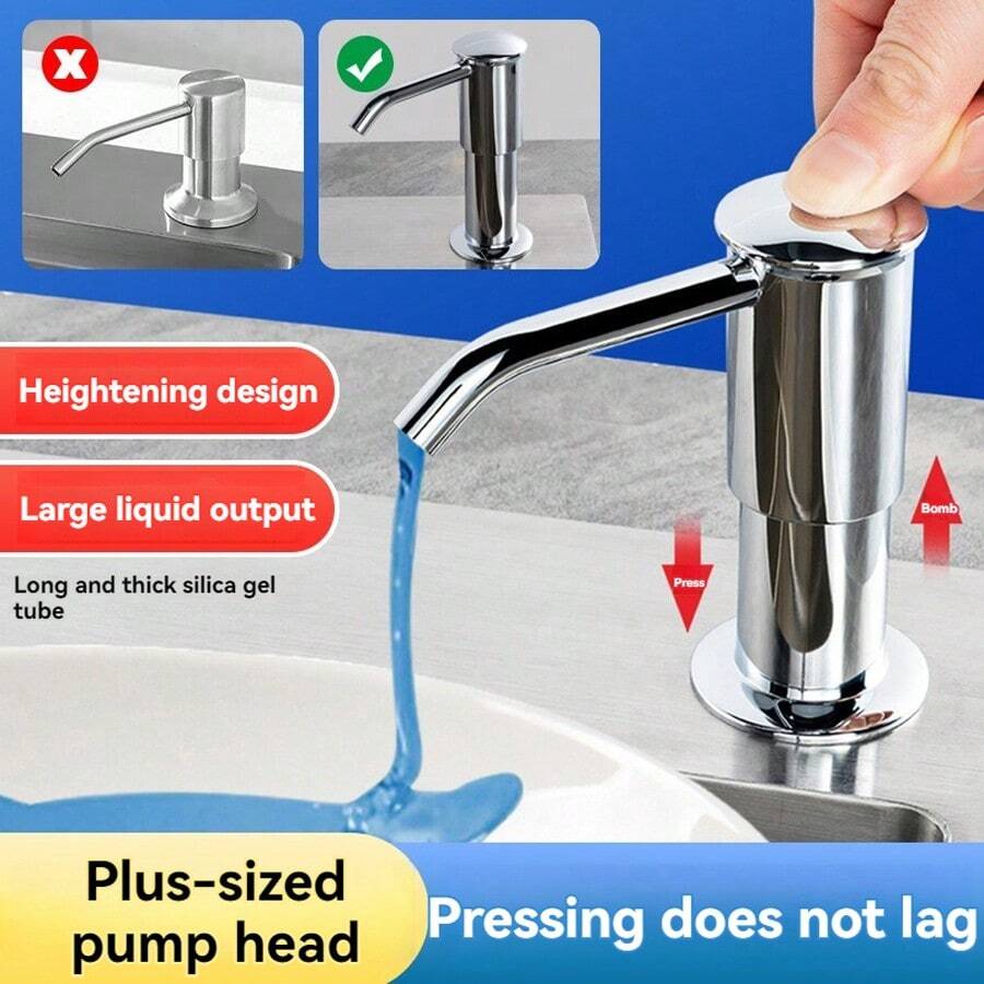 Sink Soap Dispenser Kitchen Universal Extension Tube Dishwashing Liquid Press Detergent Sink ...