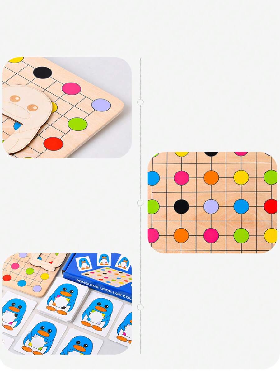 A Wooden Color Matching Puzzle Toy, Featuring A Solid Wood Bottom Board ...