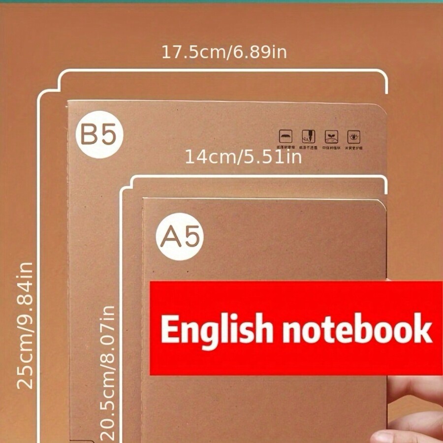 1pc, A5/B5, 36 Sheets, 72 Pages, School English Writing Book, Student ...