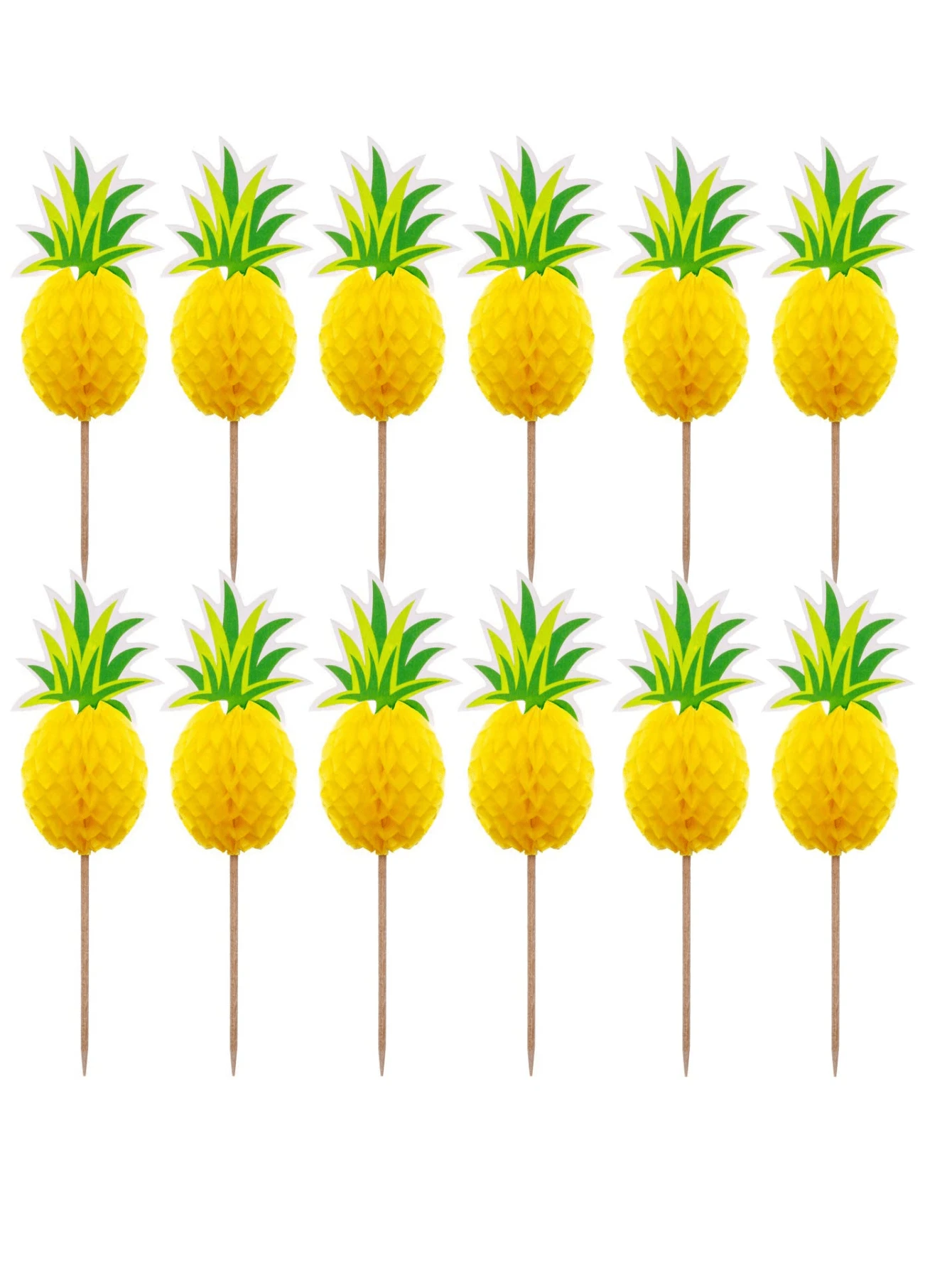 20pcs Pineapple Cupcake Wrappers 3D Honeycomb - Pineapple Shaped ...