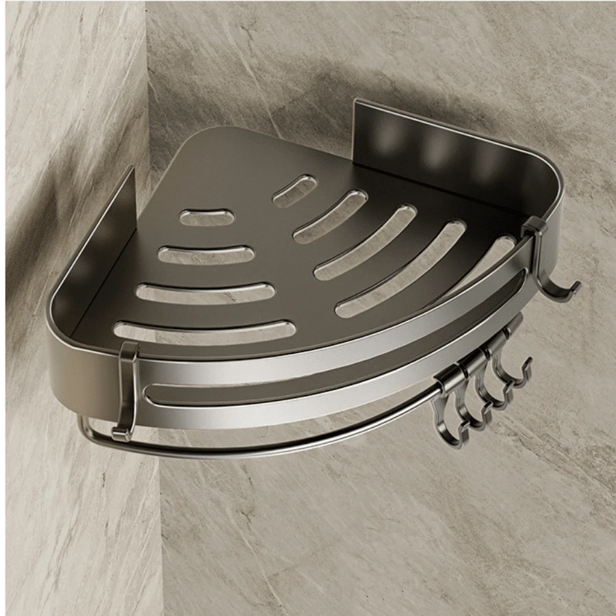 Bathroom Shelf Space Aluminum Toilet Shower Room Wall Mounted ...