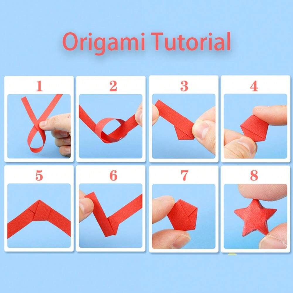540 Sheets Of Gradient Star Origami, Lucky Star Decorative Paper Strips ...