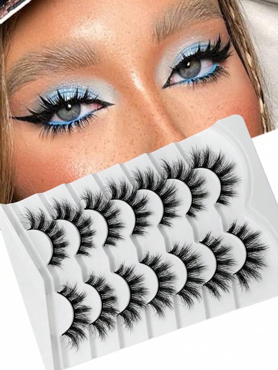 7 Pairs One Piece False Eyelashes, 8-15mm Thick, Soft, Natural-Looking ...