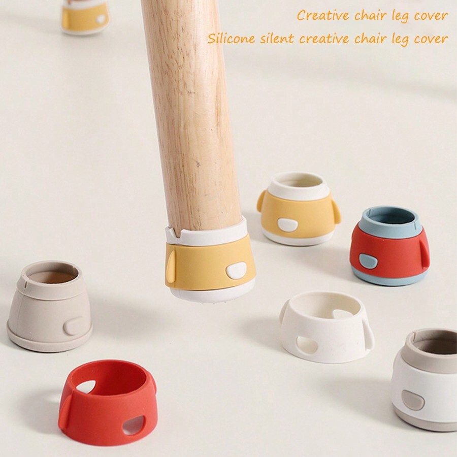 Silicone Chair Leg Caps Table Foot Pad Floor Protectors Anti-Slip Chair ...