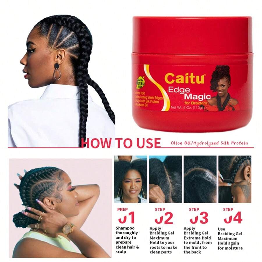 Extra Hold Conditioning Braiding Gel - Natural Gloss Styling Wax,Edge ...