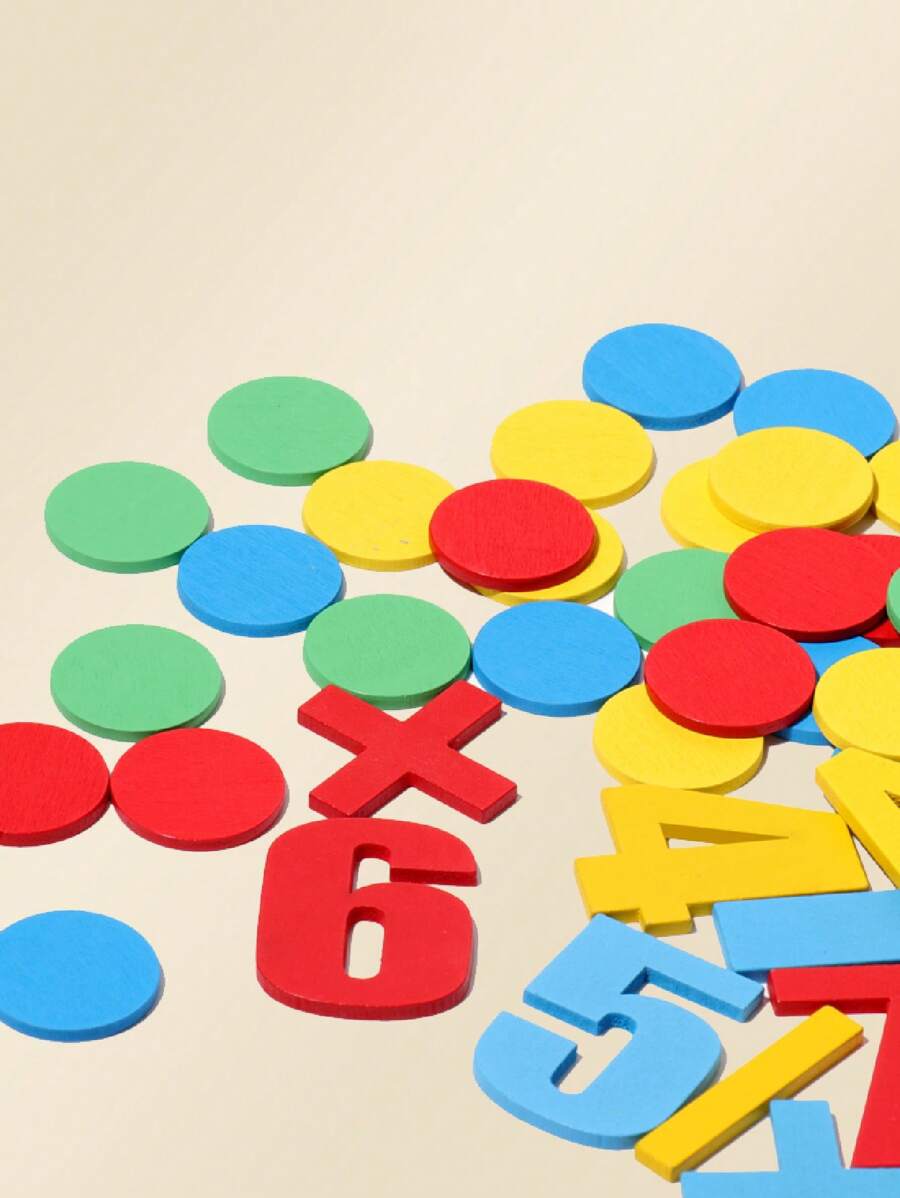 A Wooden Math Counting Toy With Colorful Counting Circles And Guidebook ...