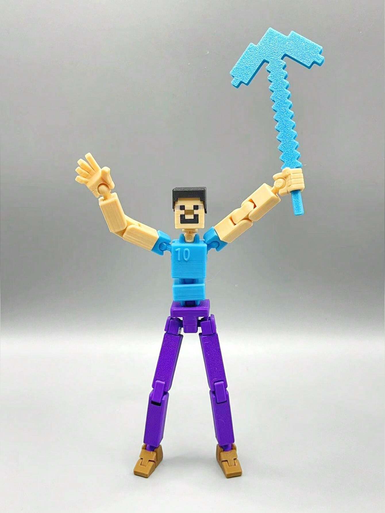 1 Set Multi-Joint Movable Pixel Block Mechanical Doll 3D Printing Model ...