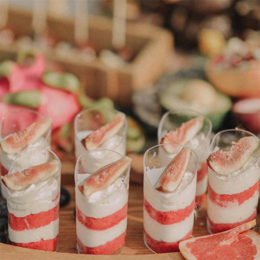 2.7OZ Slanted Cup, Plastic Pudding Cup, Tiramisu Cup, Mousse Cup ...