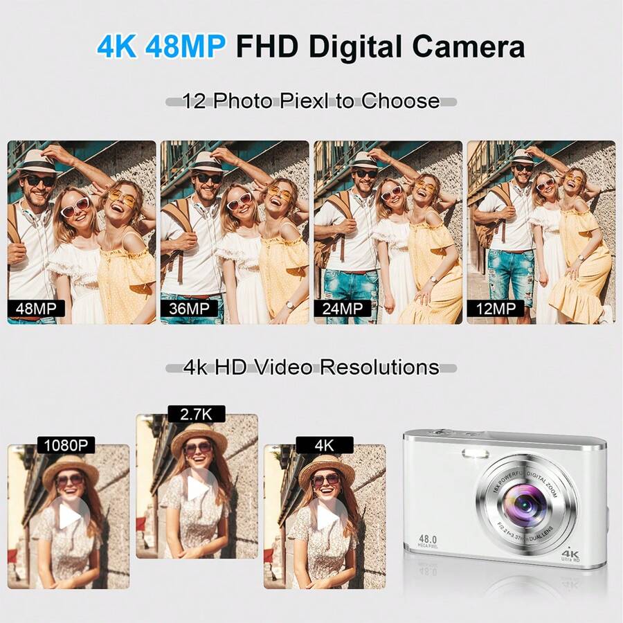 Nouvelle caméra numérique 2025, caméra de vlogging autofocus 4K avec ...