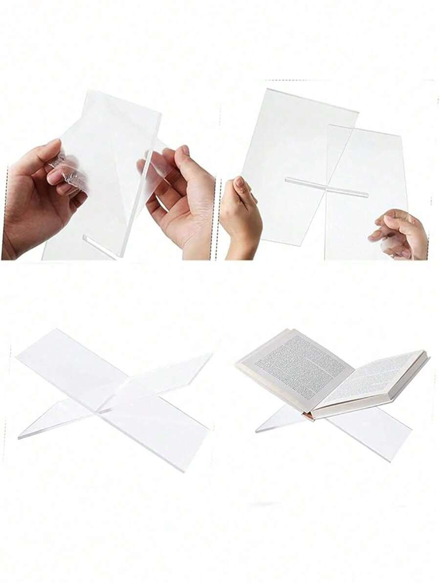 One Clear/Black Acrylic Reading Shelf, Book Display Stand Acrylic ...