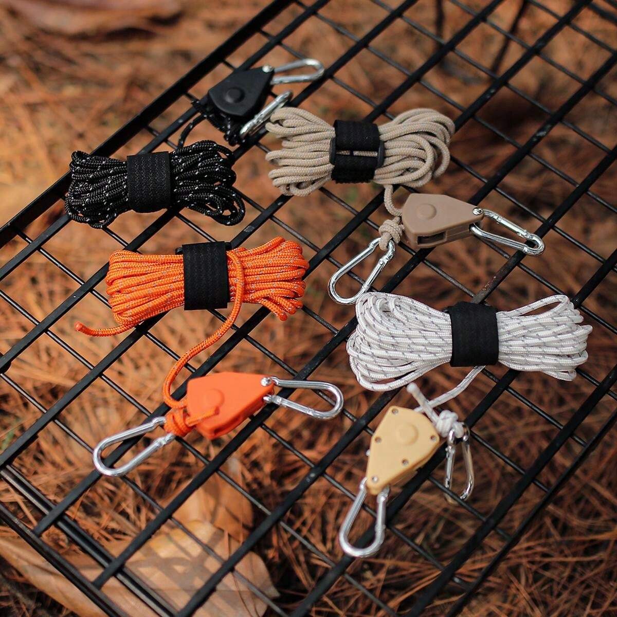 4mm X 4m Outdoor Tent Guyline With Metal Pulley, Reflective Cord, Thick ...